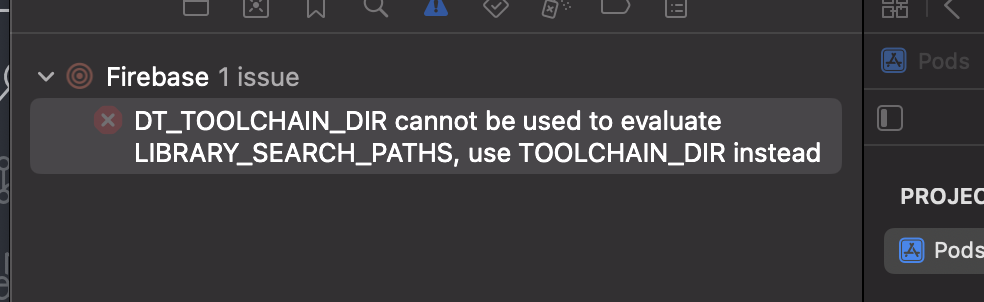 DT_TOOLCHAIN_DIR cannot be used to evaluate LIBRARY_SEARCH_PATHS, use ... DT_TOOLCHAIN_DIR cannot be used to evaluate LIBRARY_SEARCH_PATHS, use ...