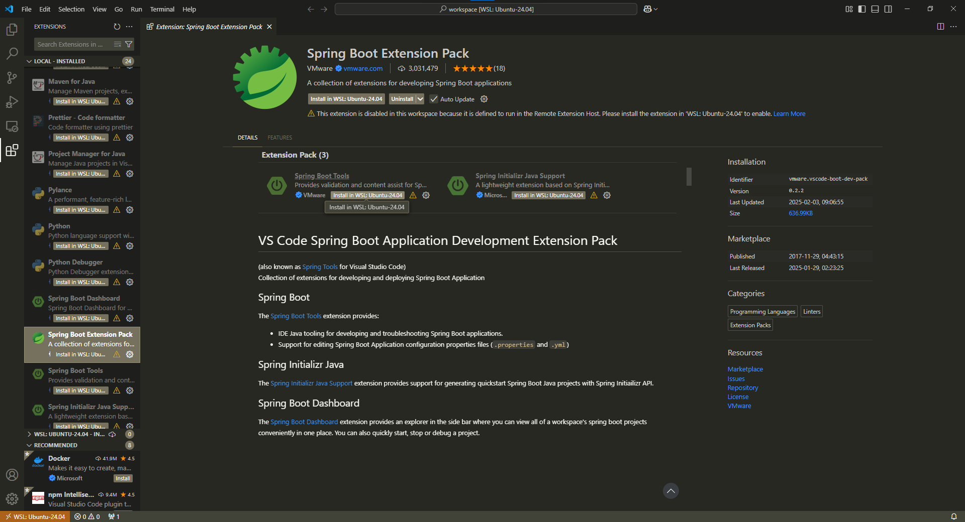 [WSL] Spring Boot 생성하기