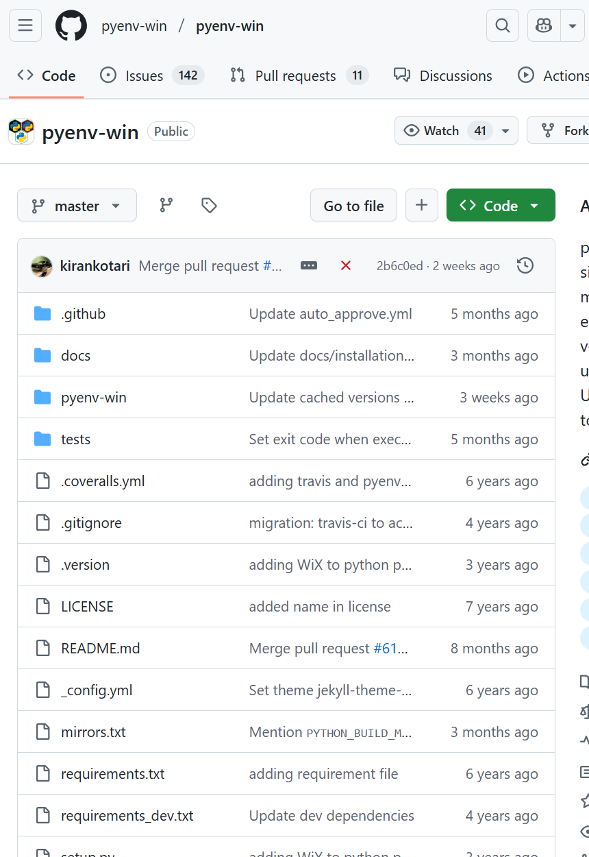 [RAG 활용 LLM 개발] 윈도우에서 pyenv 설치하기