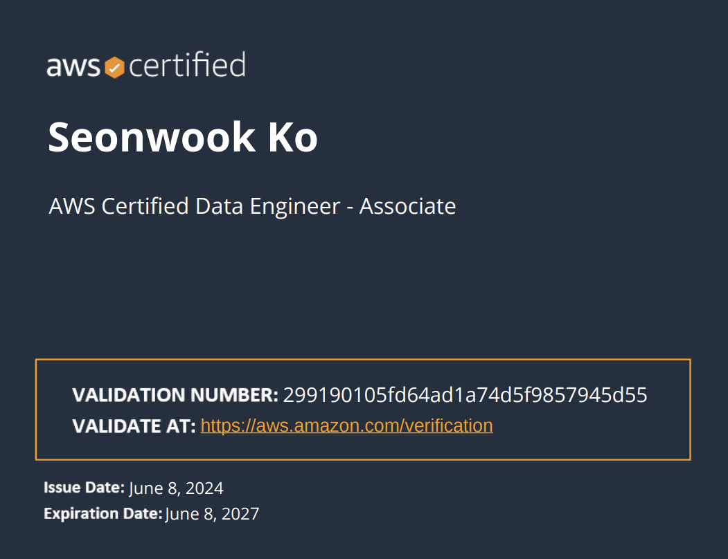 AWS Certified Data Engineer - Associate 합격 후기
