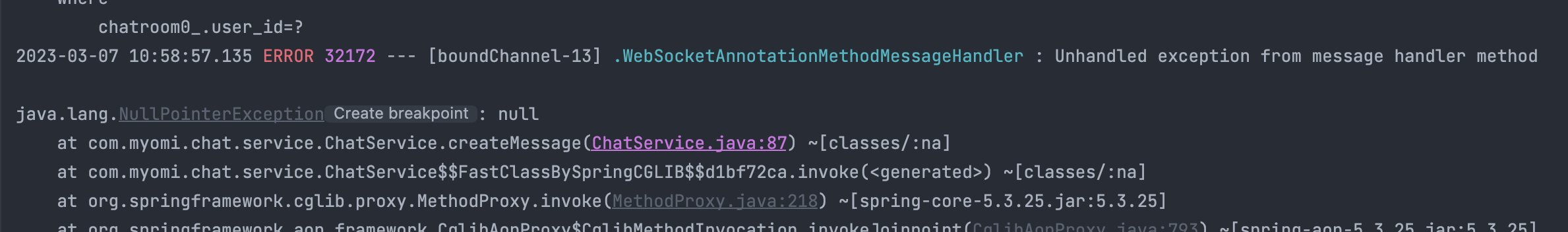 Websocket handler 에러 (+jwt)