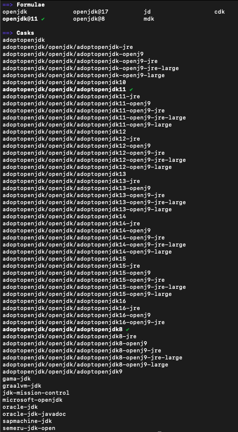Homebrew JAVA 설치 및 관리