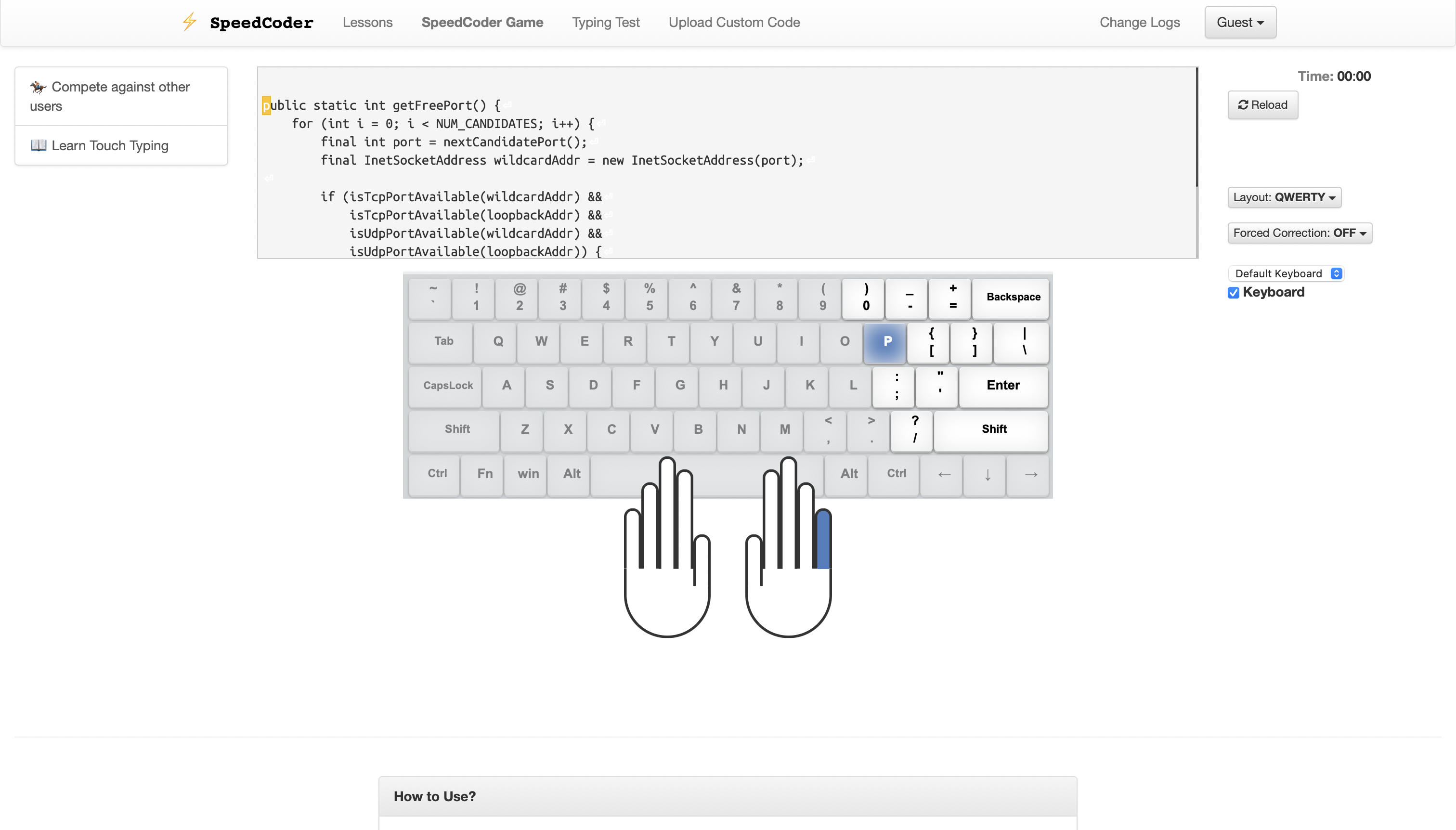 코딩 분야 타자 검정을 할 수 있는 사이트 SpeedCoder