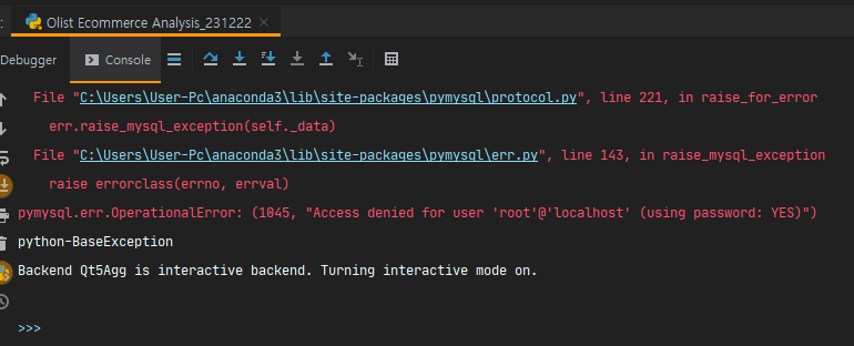 [MySQL] 'pymysql OperationalError': root비밀번호 변경 방법