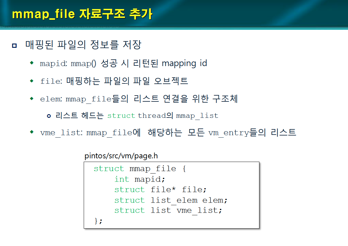[WEEK 11] PintOS - Project 3: Virtual Memory (Memory Mapped File)