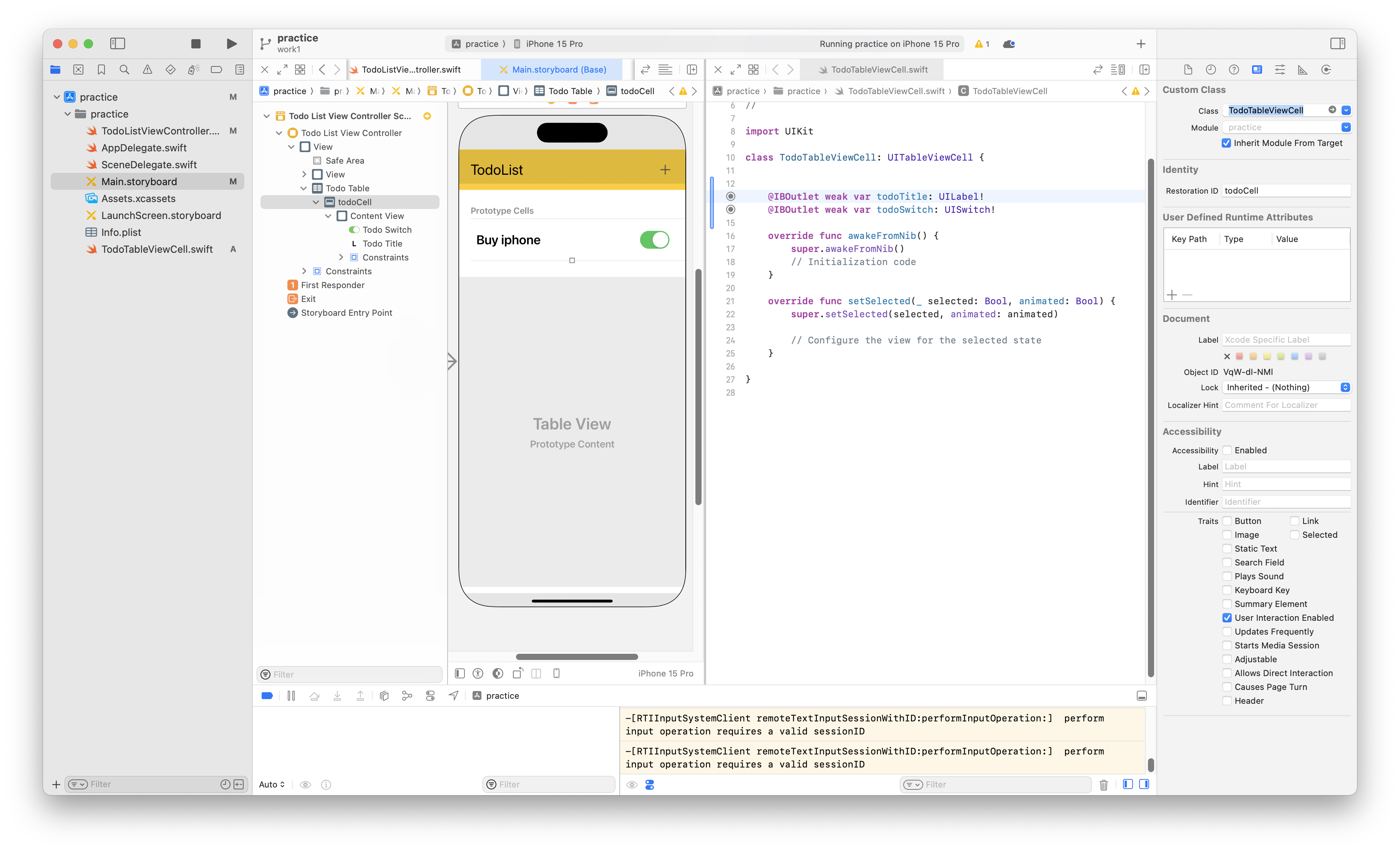 [iOS] todolist 만들기 [1]