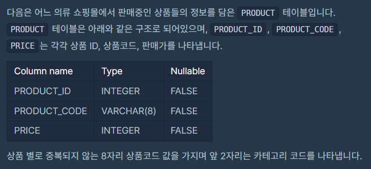 [ 프로그래머스 | mysql] 코딩테스트 Lv.2 17. 가격대 별 상품 개수 구하기