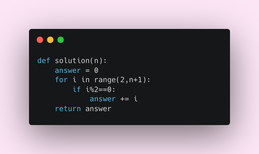 Lv.0-Python: 짝수의 합
