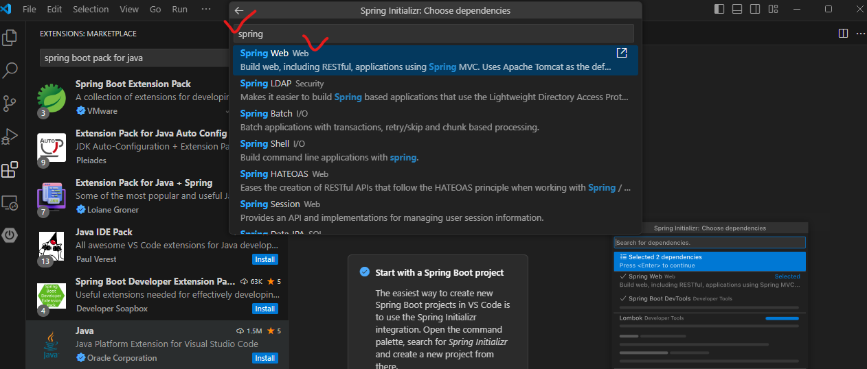 Spring boot for vscode