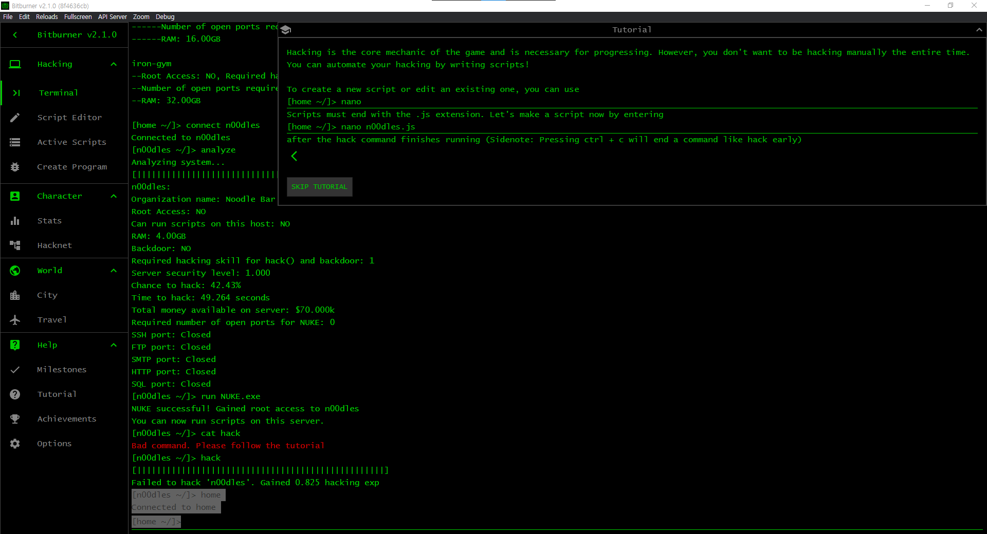  Steam Bitburner Tutorial 3 Script