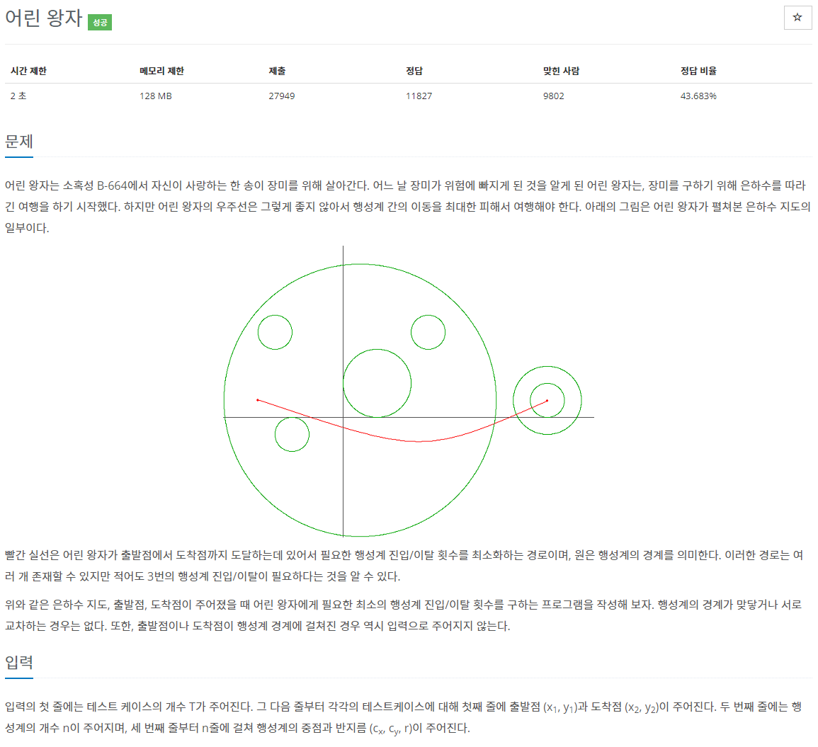[BOJ][python] No.1004 어린왕자