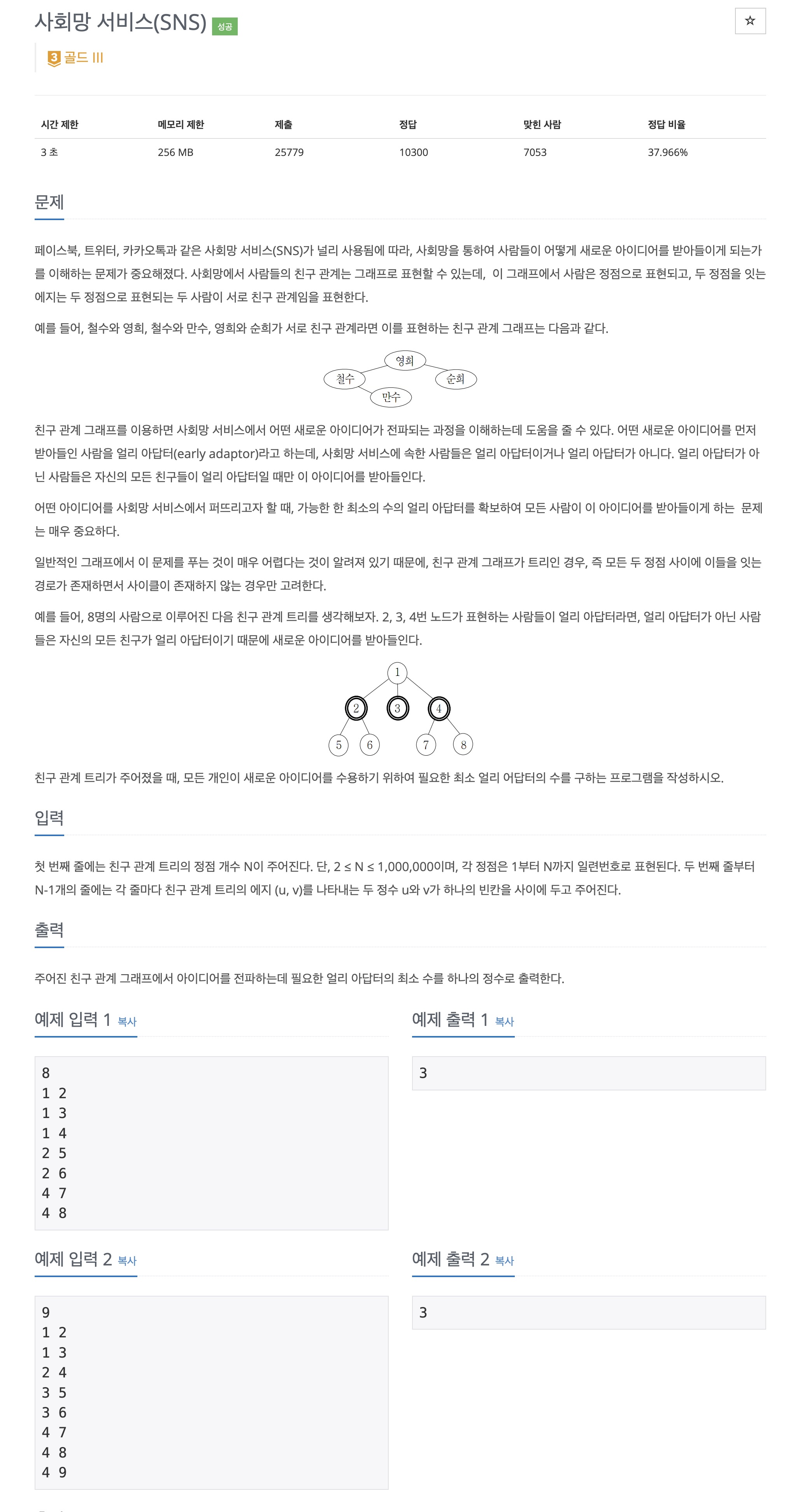 [백준/Python] 2533번: 사회망 서비스(SNS)