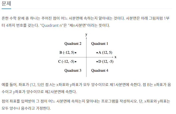 [Python] 백준 14681 사분면 고르기