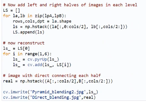 Image Pyramids in opencv