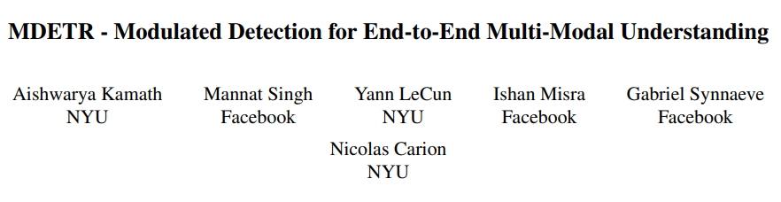 [논문리뷰] MDETR - Modulated Detection for End-to-End Multi-Modal Understanding