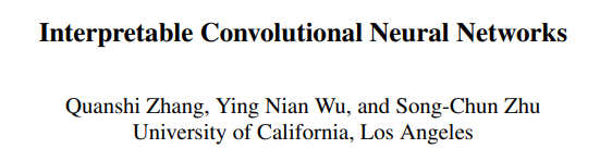 [논문리뷰] Interpretable Convolutional Neural Networks