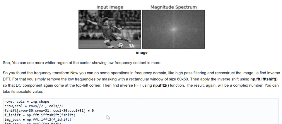 Fourier_transform in open cv