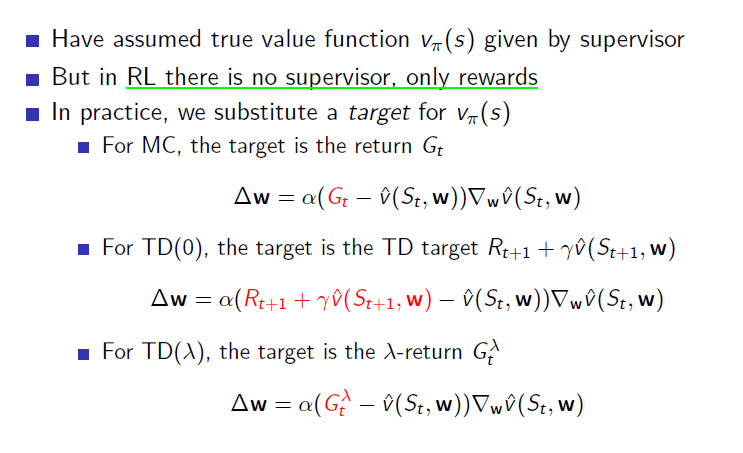 [개념정리] 6. Value Function Approximation