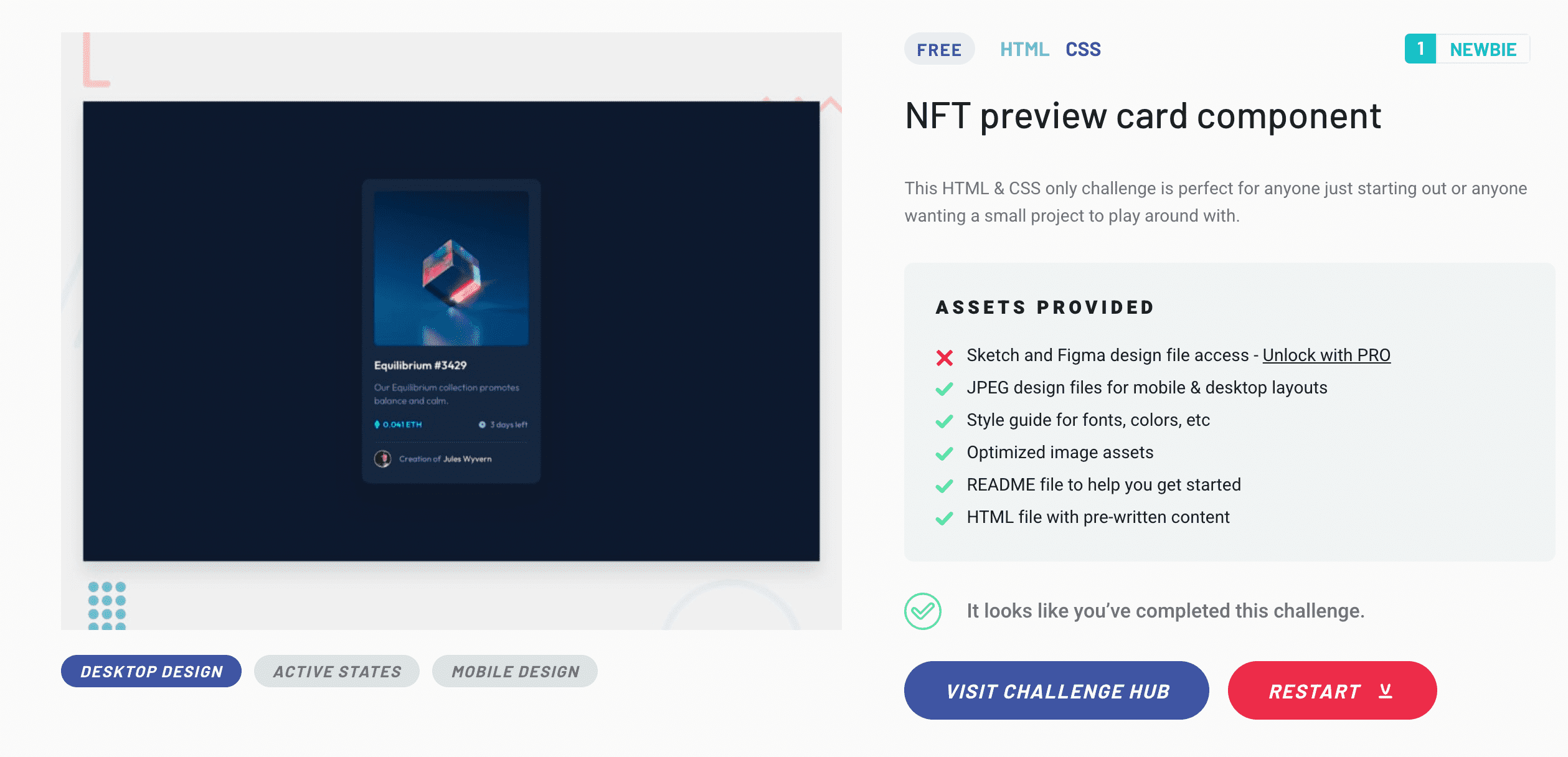 NFT preview card component NFT preview card component