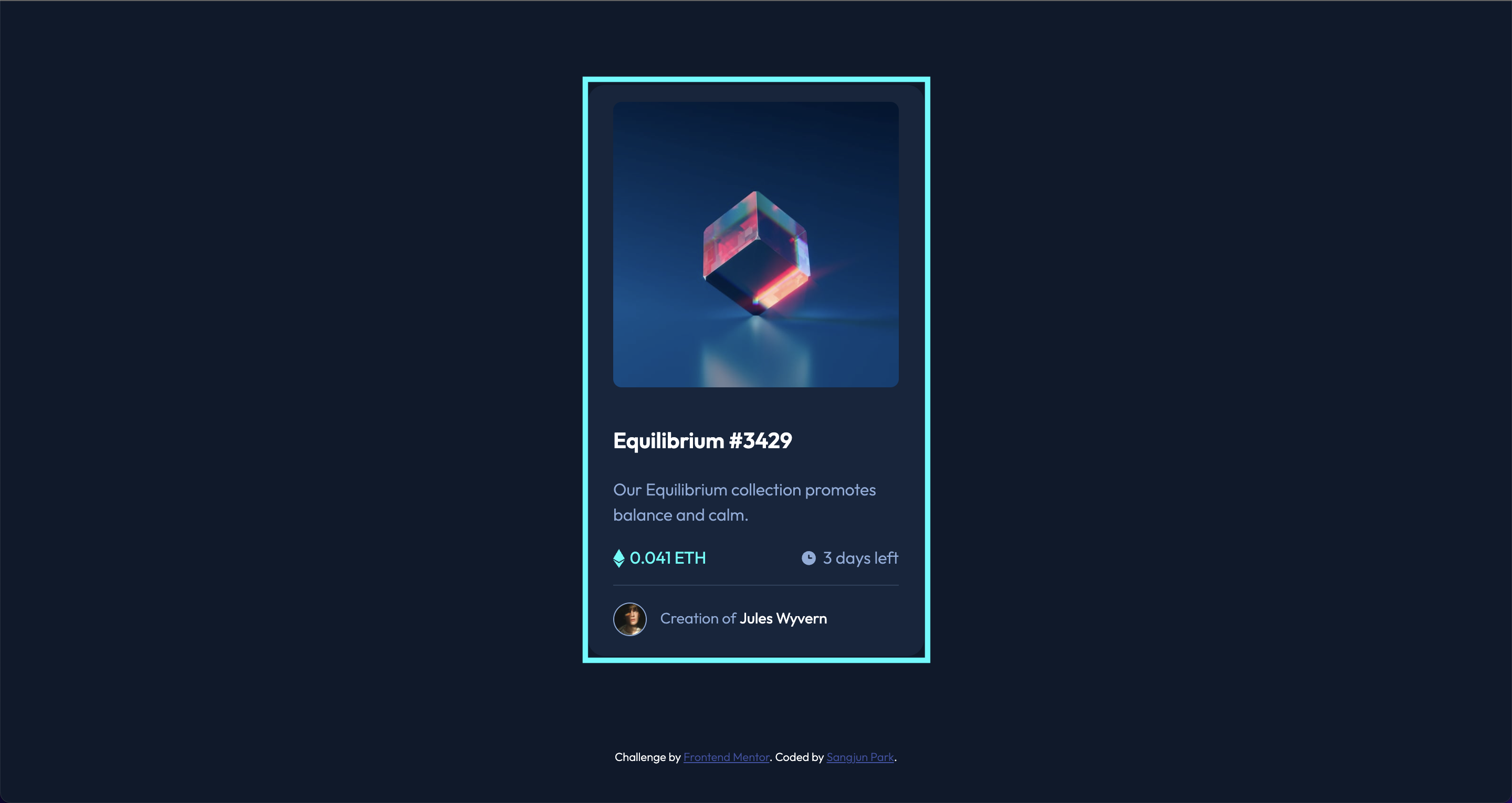 NFT preview card component NFT preview card component