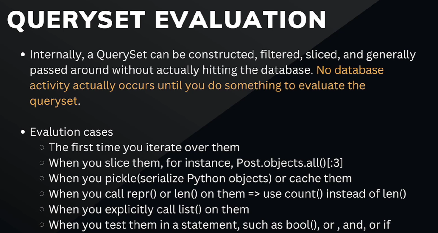 QuerySet evaluation