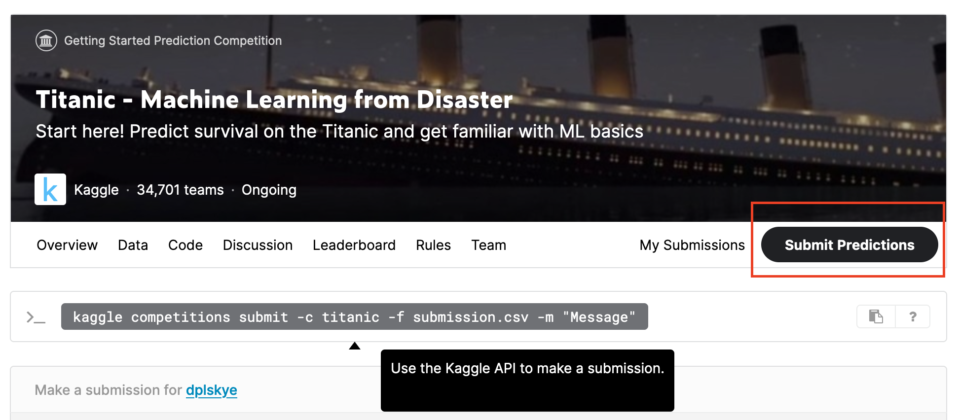 Kaggle API 사용법