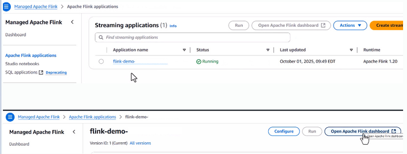 AWS apache flink (MSF)