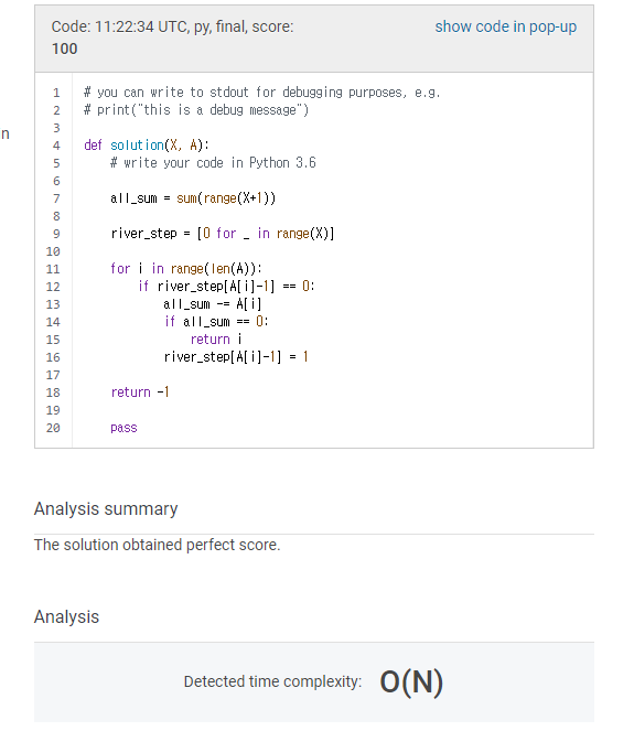 [Codility] FrogRiverOne