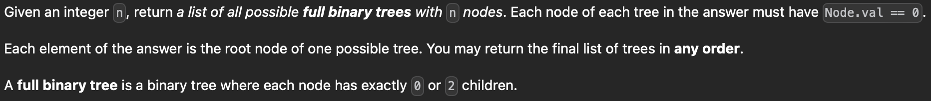 99클럽 코테 스터디 12일차 Til Leetcode All Possible Full Binary Trees Java