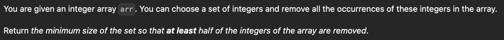 99클럽 코테 스터디 30일차 TIL [LeetCode] Reduce Array Size to The Half (Java)