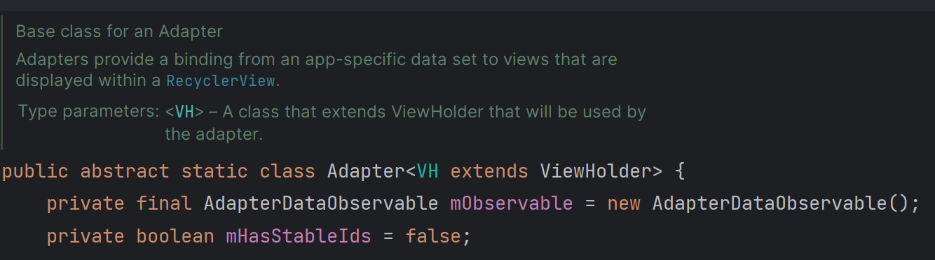 RecyclerView의 adapter와 viewHolder의 구조는 왜 이렇게 생겼을까?