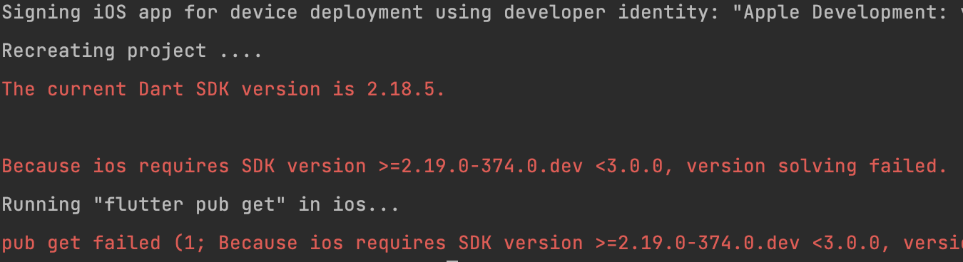 M1 Flutter 오류 해결