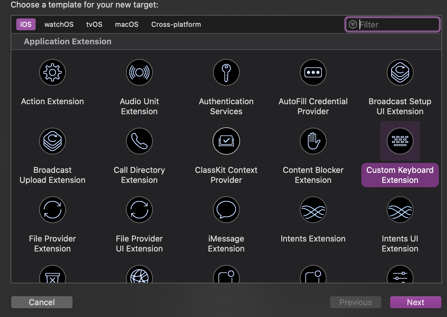 iOS Custom Keyboard Extension 만들기 -3 프로젝트 생성