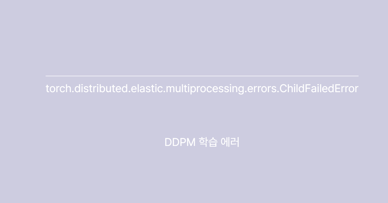 [에러 해결 일지] torch.distributed.elastic.multiprocessing.errors.ChildFailedError
