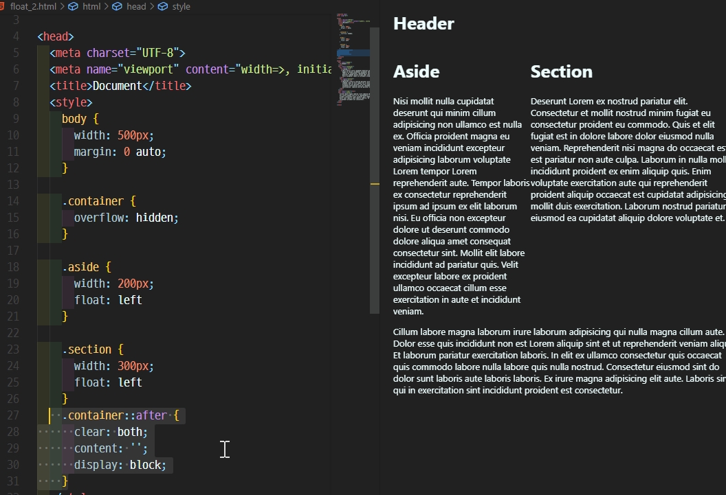 HTML5 + CSS3 22강 - 레이아웃(2) : clear both와 flex를 사용한 수평 정렬