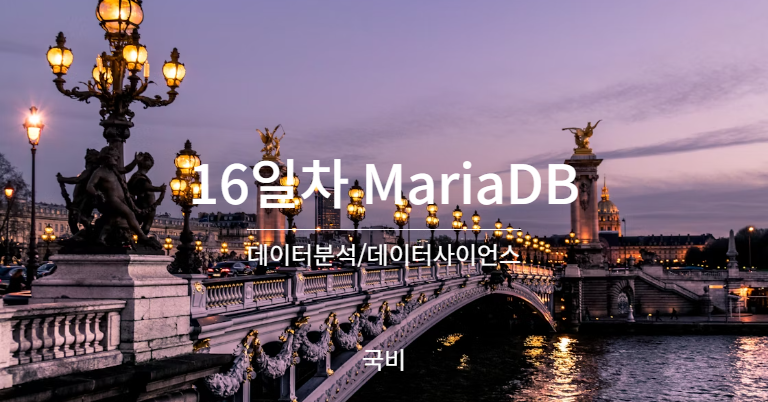 빅데이터 16. MariaDB