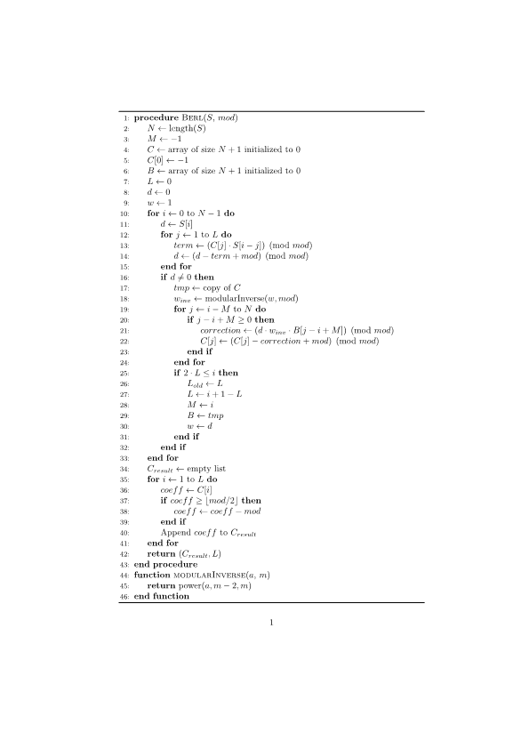 PS를 위한 Berlekamp-Massey Algorithm과 그 Python 구현