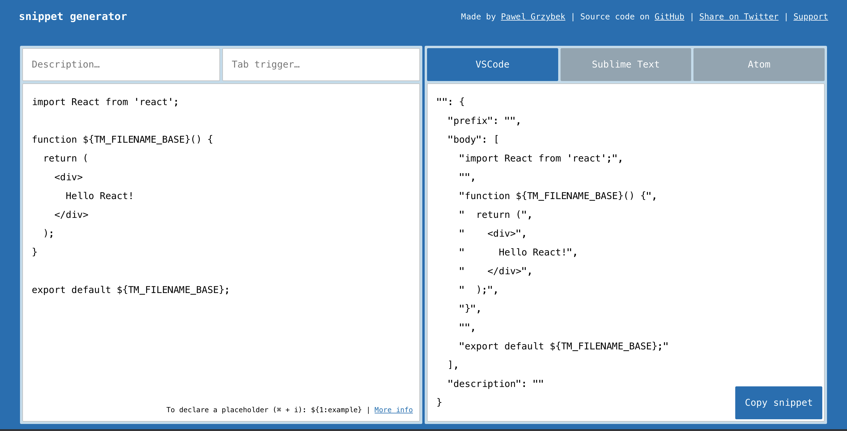[기타] VSCode에서 Snippet 활용하기