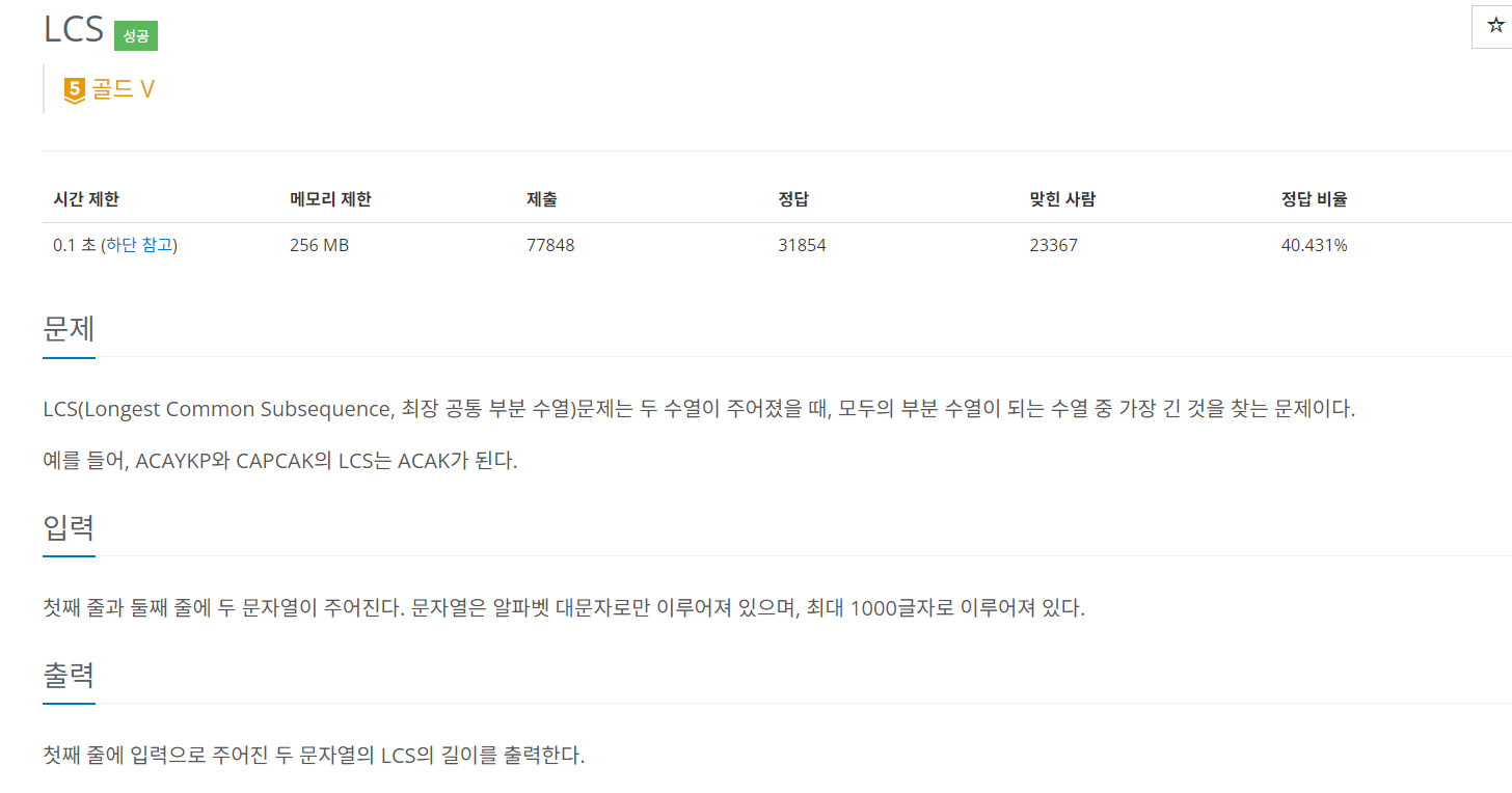 boj 9251 LCS