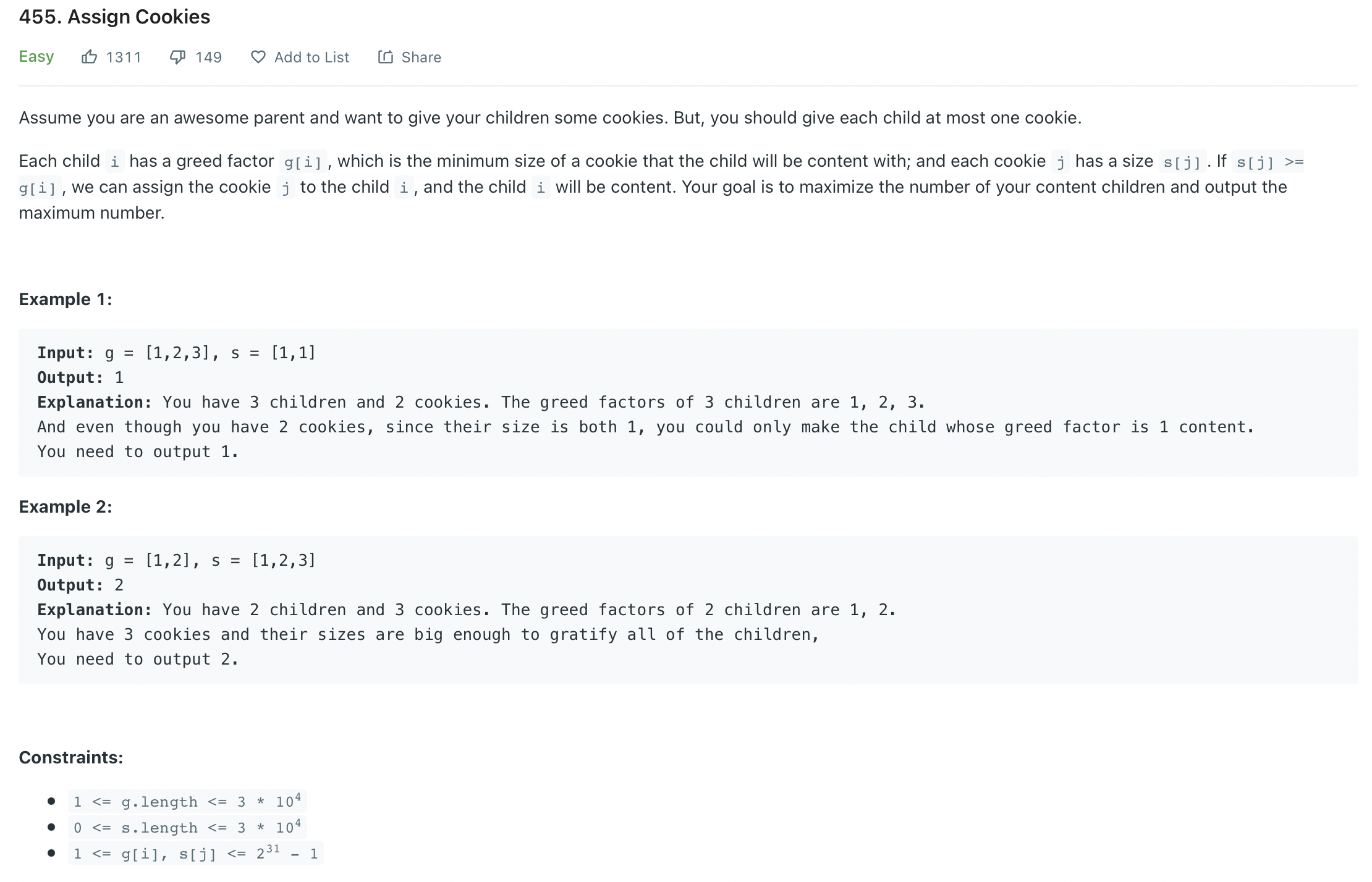 [Leetcode/C++] 455_Assign Cookies🍪