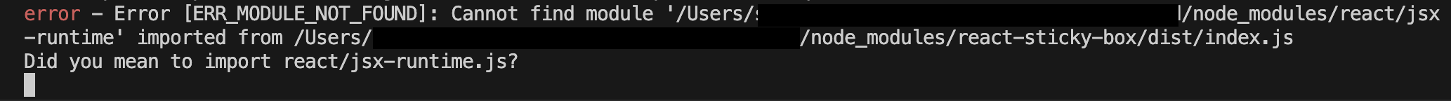 Can't find module react/jsx-runtime.js 오류