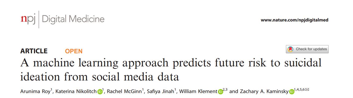 A Machine Learning Approach Predicts Future Risk To Suicidal Ideation From Social Media Data