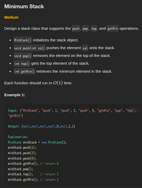 C++)Neetcode_Stack : Min Stack