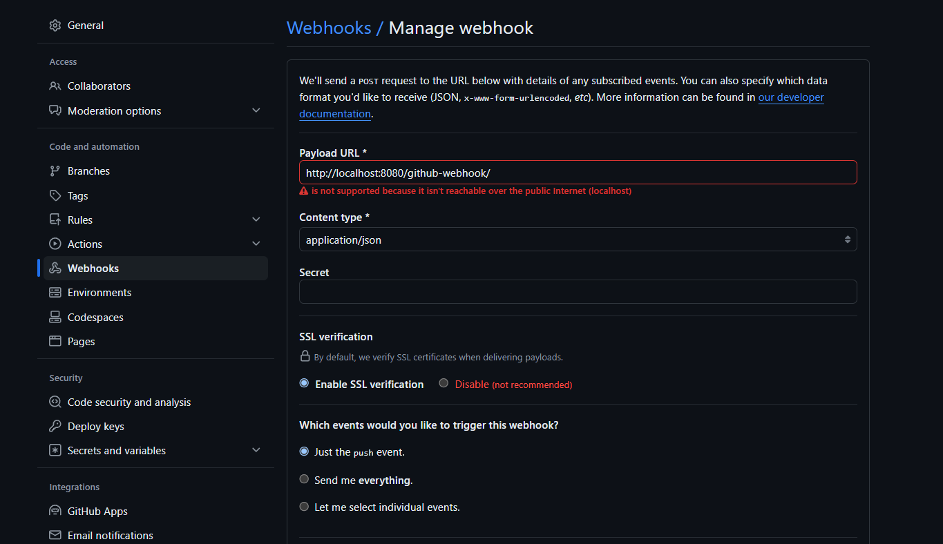 Ngrok을 이용한 Webhook 설정 및 로컬 서버 공개