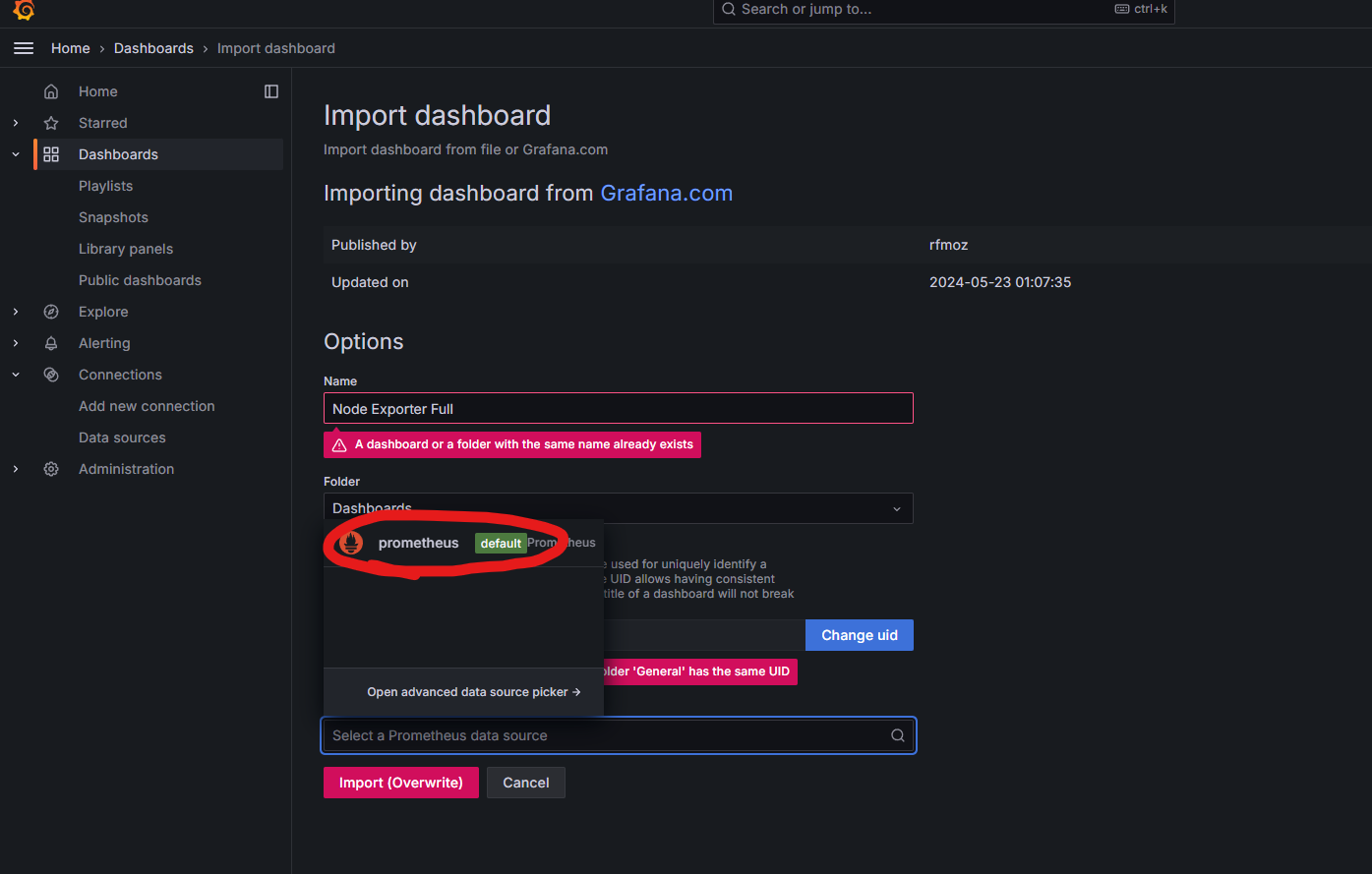 Docker Prometheus Grafana Alertmanager 모니터링 시각화 및 알림