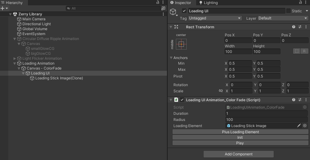 [Unity] Zerry Library (3) : Loading UI Animation with Color Fade