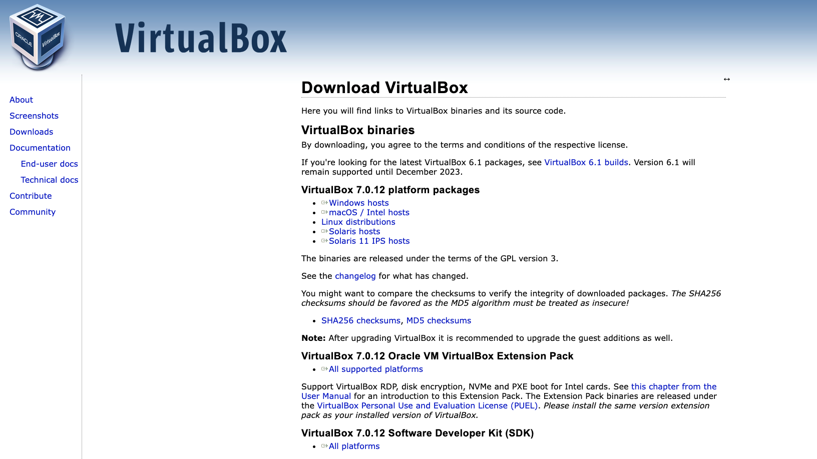 Virtual box 다운로드 및 설치 방법
