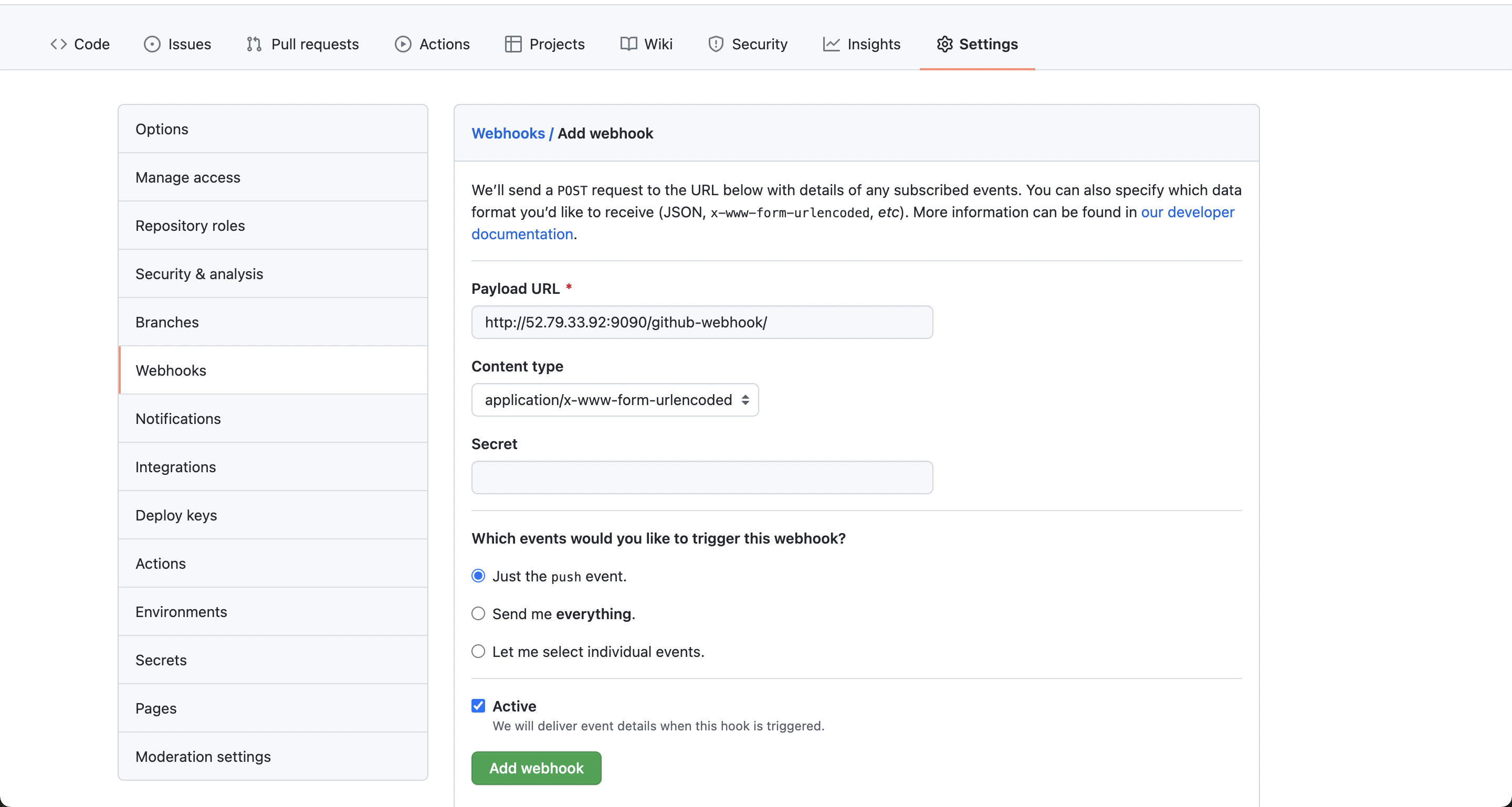 [jenkins] webhook 설정해서 CI 구축하기