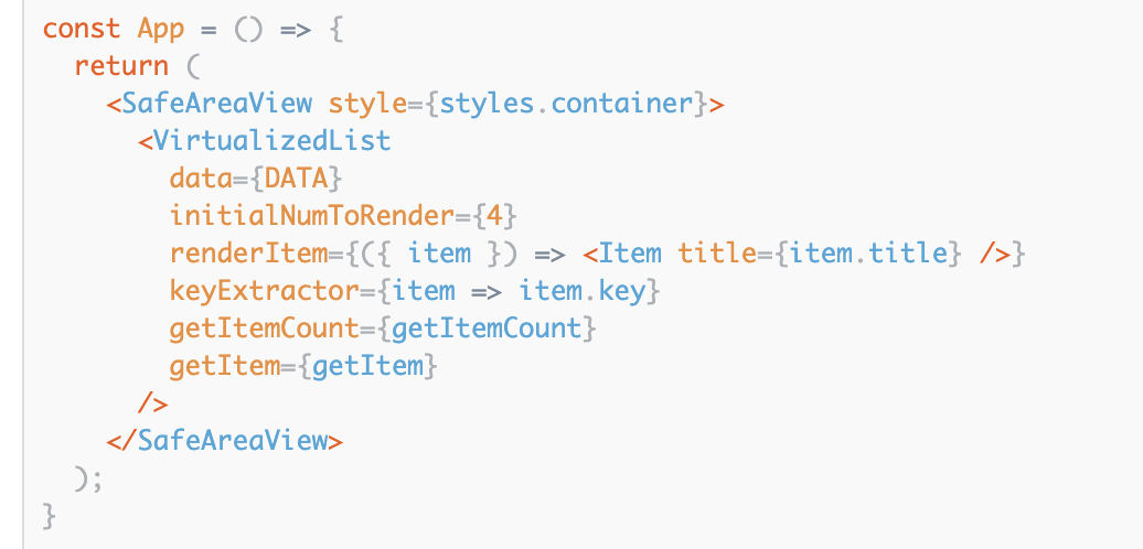 List View in React native