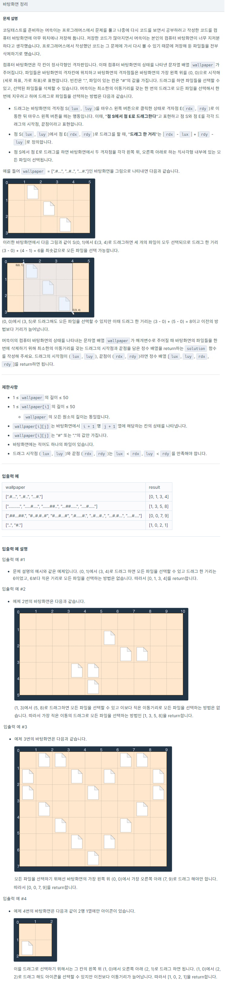 [알고리즘] 프로그래머스/JAVA : Lv.1 바탕화면 정리